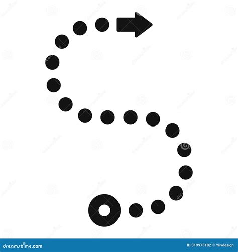 Black Dotted Arrow Icon On White Background Stock Vector Illustration Of Round Graphic 319973182