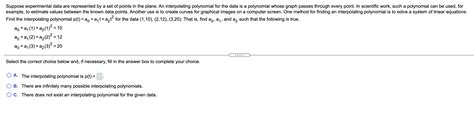 Solved Suppose Experimental Data Are Represented By A Set Of Chegg