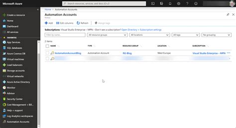 creating a powershell runbook using automation accounts azure