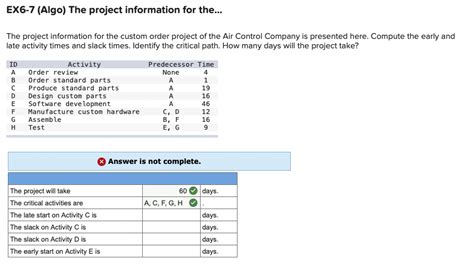 solved ex6 7 algo the project information for the the