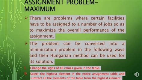 Assignment Problem Maximum Pptx Technology And Computing