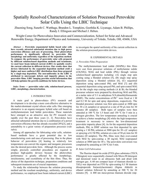 Pdf Spatially Resolved Characterization Of Solution Processed