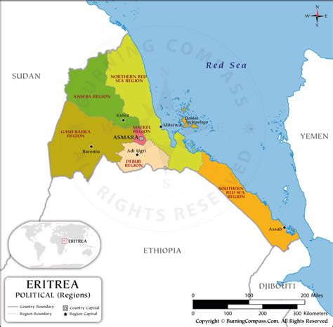 Eritrea Region Map Eritrea Political Map