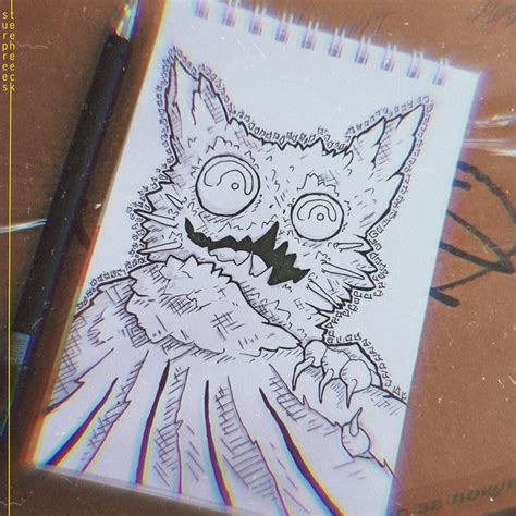 Рисунок в блокноте Пикабу