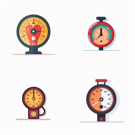 Four Different Types Of Clocks Are Shown In A Row Premium Ai Generated Vector