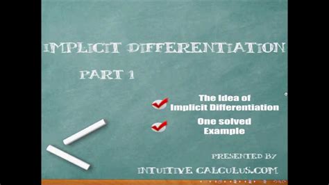 Implicit Differentiation Part 1 Youtube