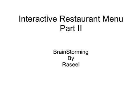 Restaurant Menu Tablet 2 Ppt