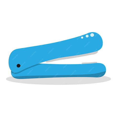 플랫 스타일 고정 스테이플러 흰색 배경 벡터 일러스트 레이 션에서 절연 프리미엄 벡터