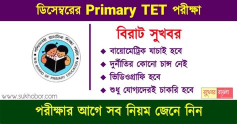 Primary Tet Exam টেট পরীক্ষায় কড়া নিয়ম চালু। দুর্নীতি রুখতে