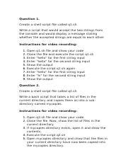 As2 Docx Question 1 Create A Shell Script File Called Q1 Sh Write A