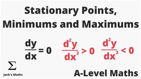 Stationary Points Minimums And Maximums A Level Maths Youtube