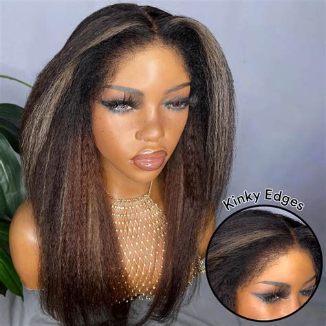 Highlights Kinky Straight With Ultra Realistic Kinky Edges 13x4 Hd Lac