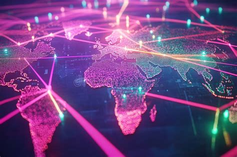 A Modern Abstract Representation Of Interconnected Global Cities