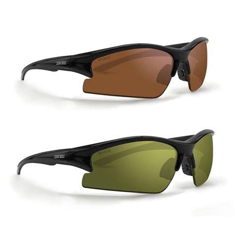 Epoch 1 Golf Sport Sunglasses 2 Pairs Black Frame Amber And High