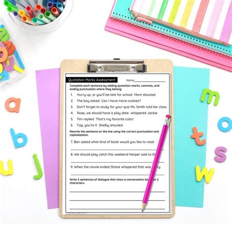 Activities To Teach Quotation Marks And Dialogue In Writers Workshop