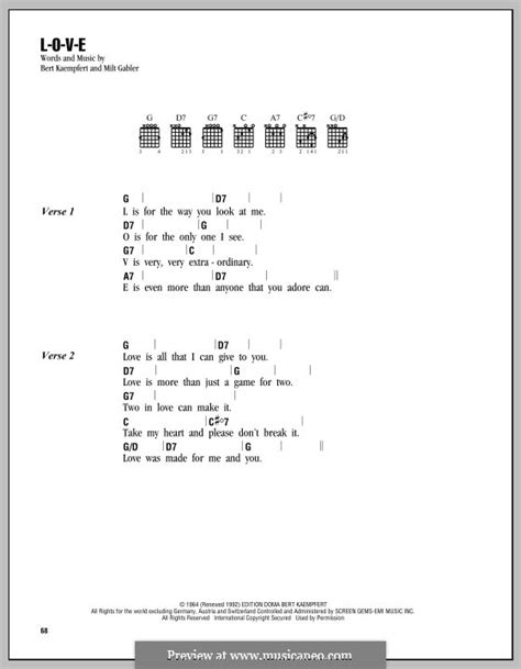 Love Nat King Cole Guitar Chords