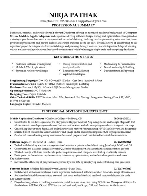 Nirja Pathak Resume Pdf Web Application Databases
