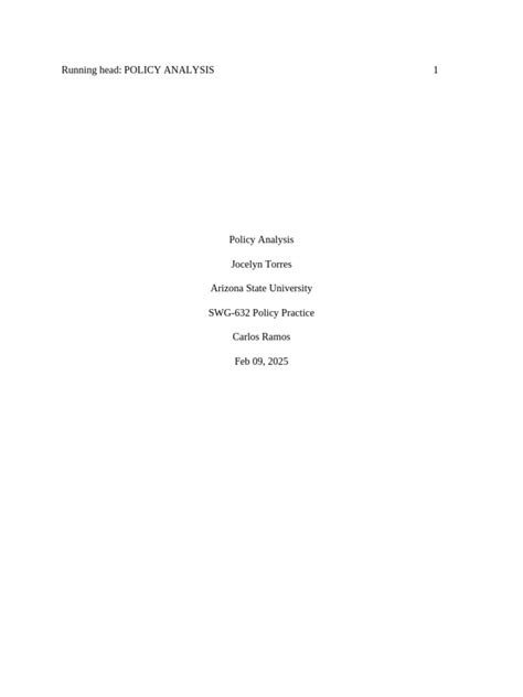 Policy Analysis Paper Pdf Supplemental Nutrition Assistance Program Food Security