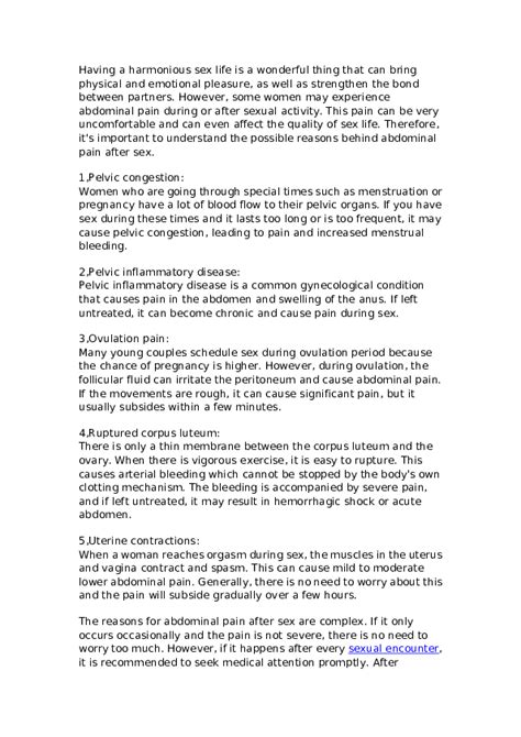 Pdf 5 Abdominal Pain In Women After Sexual Intercourse