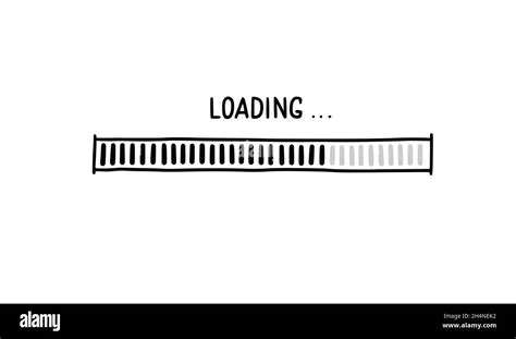 Loading Bar Doodle Element Hand Drawn Line Sketch Style Slow Download Speed Progress Status