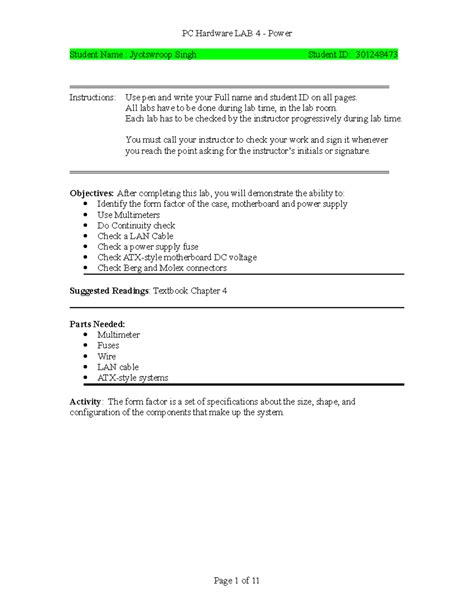 LAB Power Pc Hardware Assignment Babe Name Jyotswroop Singh Babe ID