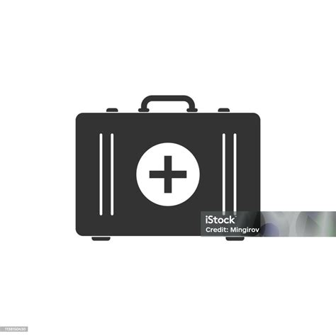 응급 처치 키트 아이콘 절연 십자가와 의료 상자입니다 응급 의료 장비 헬스케어 개념 평면 디자인입니다 벡터 일러스트 0명에 대한 스톡 벡터 아트 및 기타 이미지 Istock