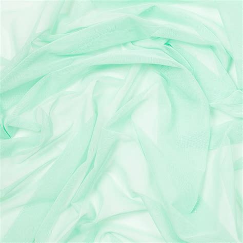 Mint Stretch Polyester Power Mesh Brocade Fabric Store Quality