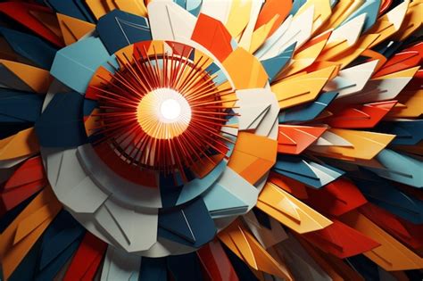 Premium Photo Abstract Sun And Geometric Shapes Pattern With