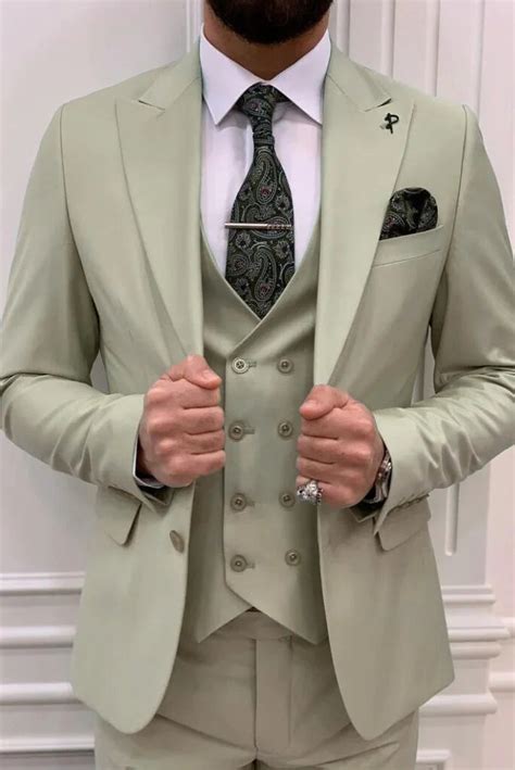 Light Green Suit For Men Sainly