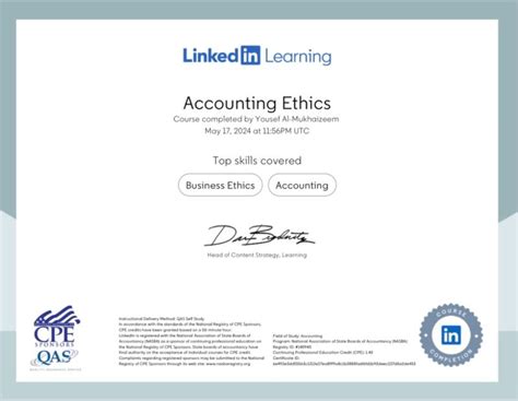 Yousef Faisal Al Mukhaizeem On Linkedin Just Finished Accounting Ethics By Ajay Pangarkar