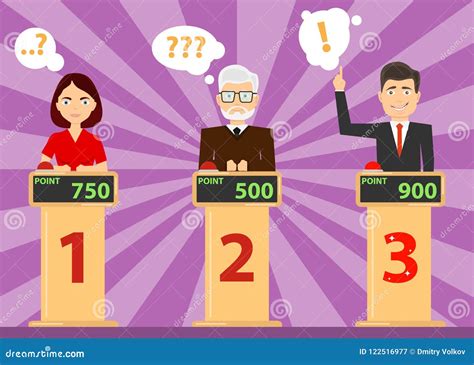 People Answer Quiz Questions And Click On The Red Button People Are