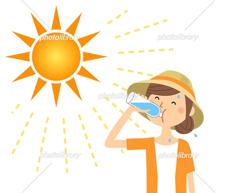 若い女性 熱中症対策 水分補給 イラスト素材 [ 5558228 ] フォトライブラリー Photolibrary