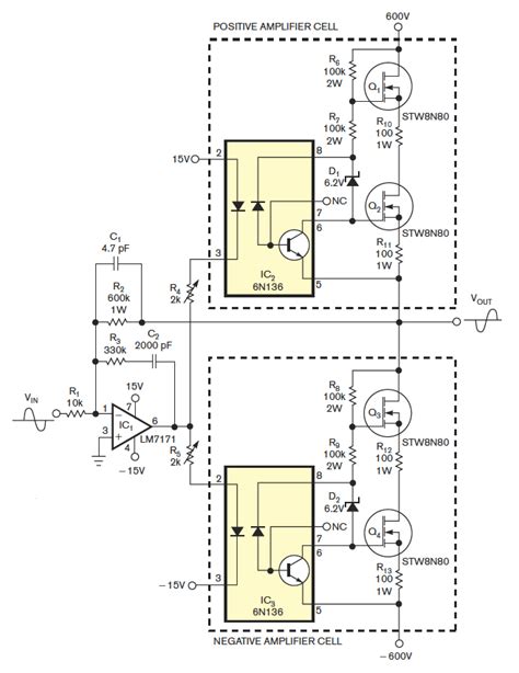 Class Ab Inverting Amp Uses Two Floating Amplifier Cells Edn