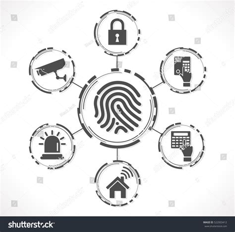 Access Control System Fingerprint Security Concept Stock Vector Royalty Free 522003412