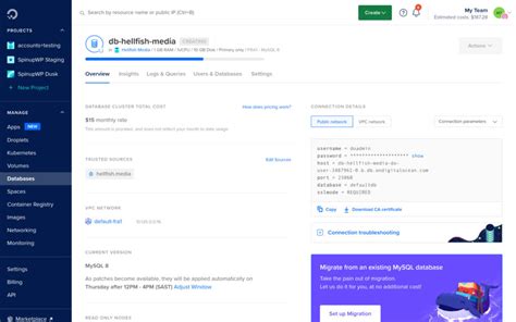 Setting Up A Digitalocean Managed Mysql Database And Adding It To