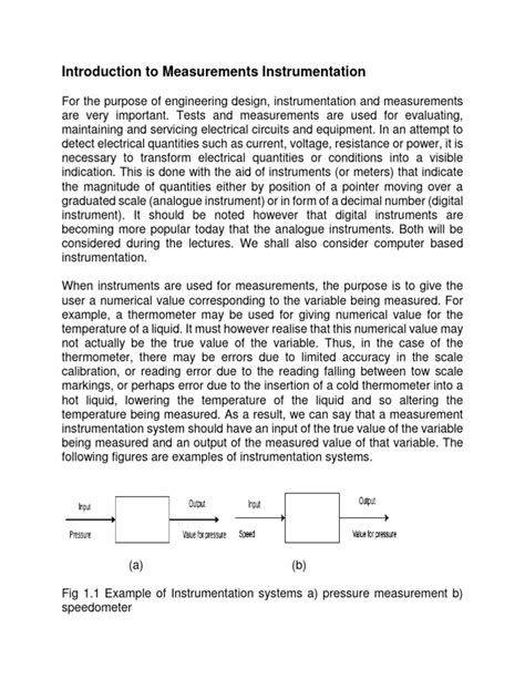 Lecture 1 Introduction To Measurements Instrumentation Pdf Instrumentation Thermometer