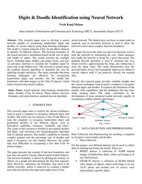 PDF Digits Doodle Identification Using Neural Network