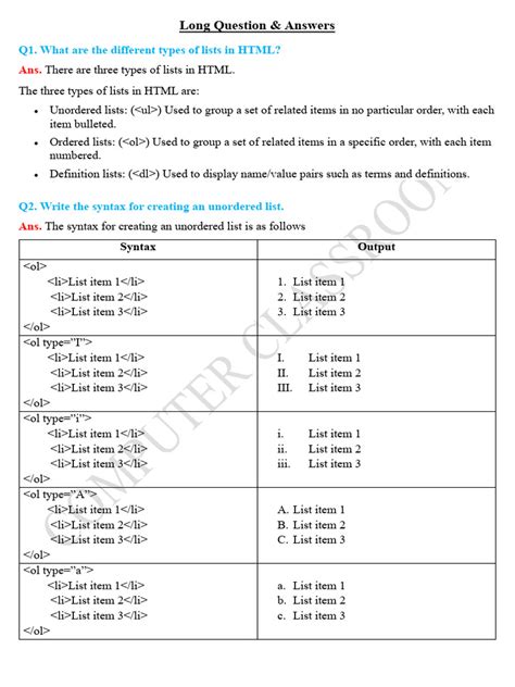 Icse Vii Ch7 Long Answers Pdf Html Element Html