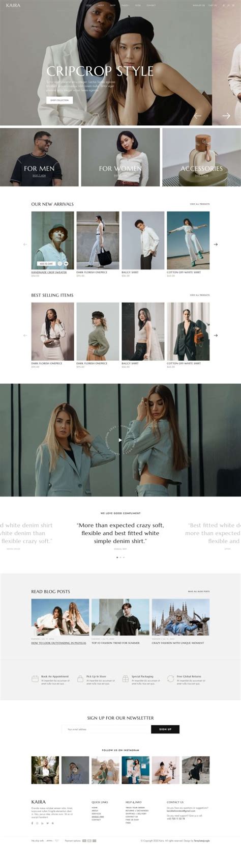 Kaira Bootstrap Fashion Store Ecommerce Html Css Template Templatesjungle