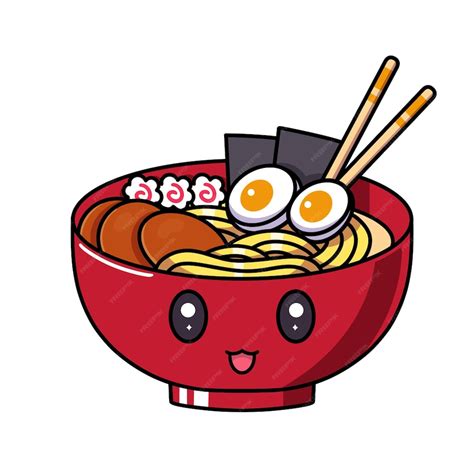 Premium Vector Cute Ramen Cartoon Character Vector Illustration