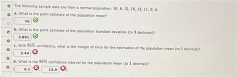 Solved The Following Sample Data Are From A Normal