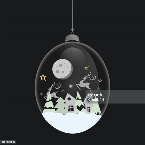 안녕하세요 겨울 스노우 글로브 유리 구가있는 유리 장식 집 크리스마스 트리와 눈송이 배경에 고립 된 크리스마스 장식 플랫 스타일 벡터 일러스트와 공 장난감 12월에 대한