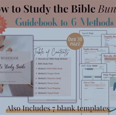 Bible Study Guidebook And Template Bundle Beginner Bible Study Journal