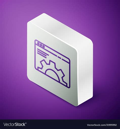 Isometric Line Browser Setting Icon Isolated Vector Image