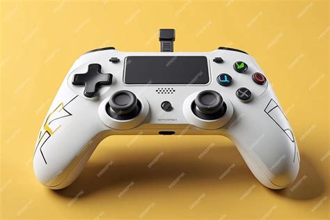 Premium Photo White Standard Game Controller Joystick Gamepad On A