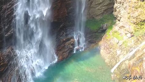高山流水飞瀑流泉航拍庐山三叠泉瀑布 腾讯视频