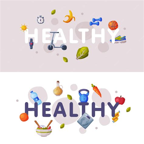 Premium Vector Healthy Lifestyle Banners Set Fitness And Sports