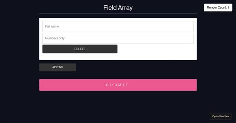 React Hook Form Usefieldarray Forked Codesandbox