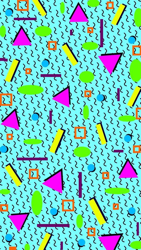 90s Pattern Wallpaper Download Free 90s Style Geometric Shapes