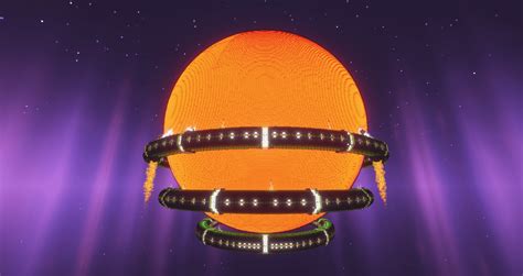 Sun With Dyson Ring In End One Part Of Our Megabuild Details In Comments R Minecraftbuilds